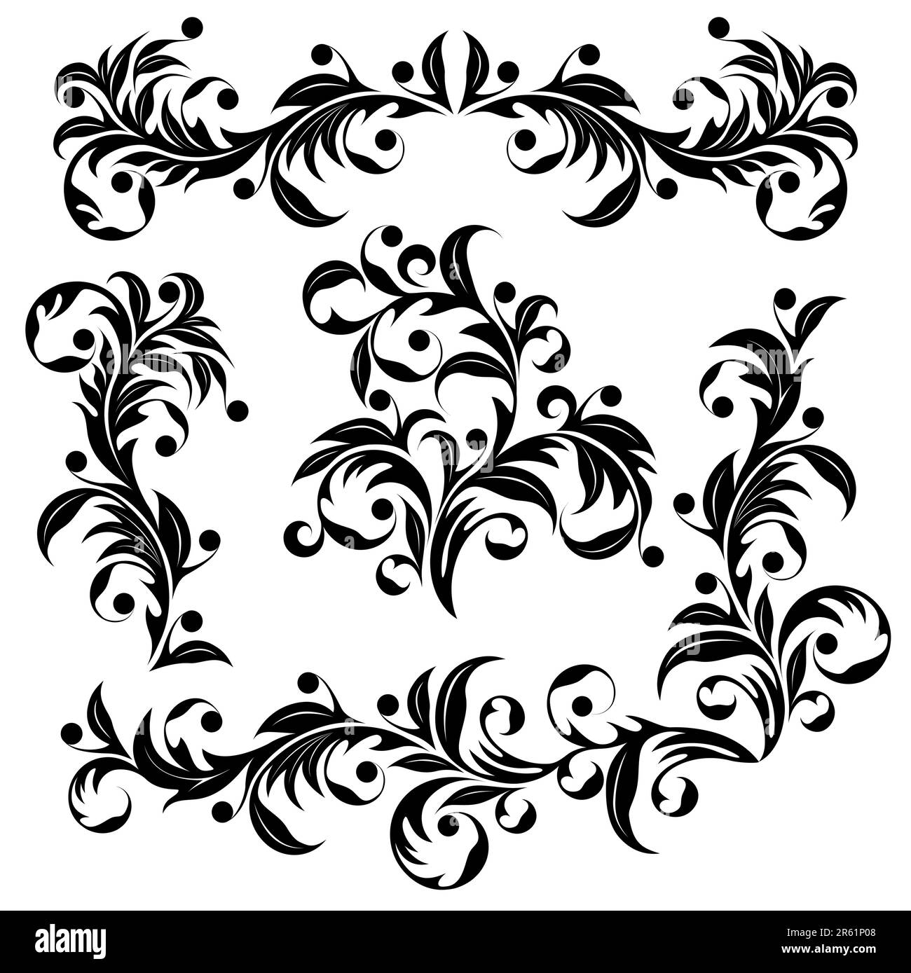 Set from black design elements on a white background Stock Vector Image ...