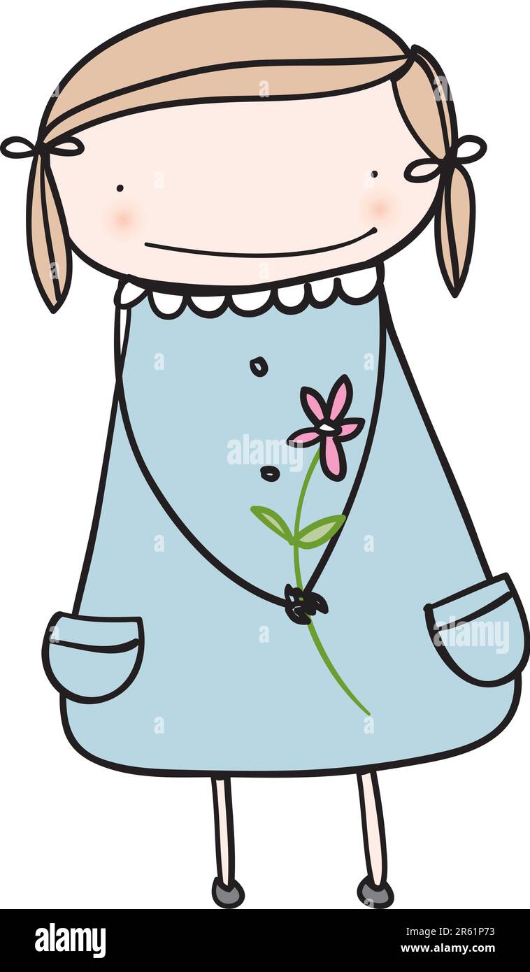 Smile simple girl Stock Vector Images - Alamy