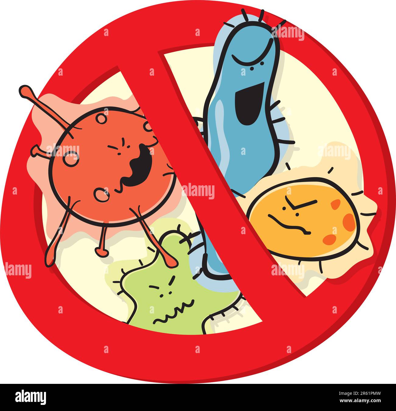Cartoon depiction of various germs and viruses Stock Vector Image & Art ...
