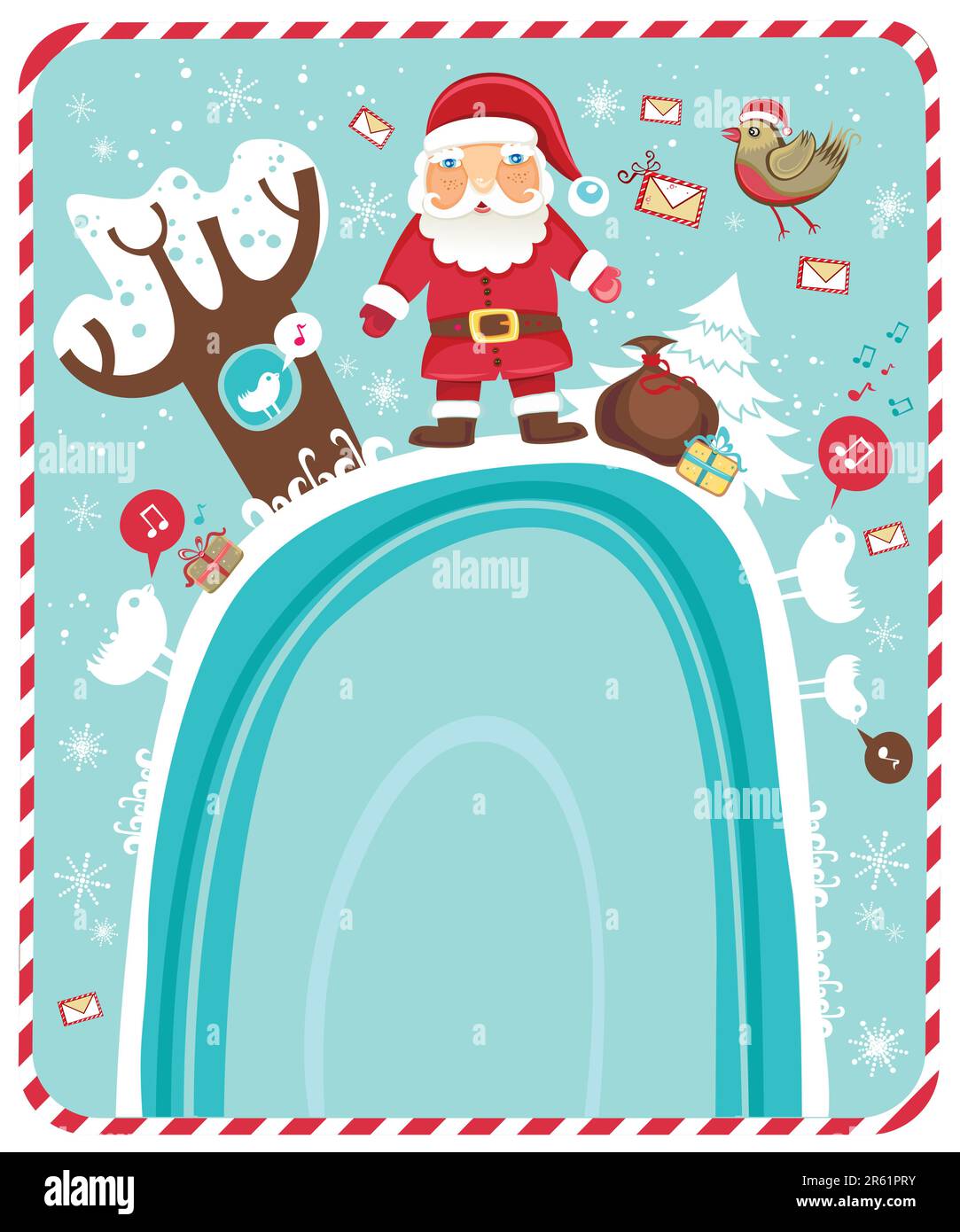 Christmas Santa Claus in the forest - vector illustration Stock Vector ...