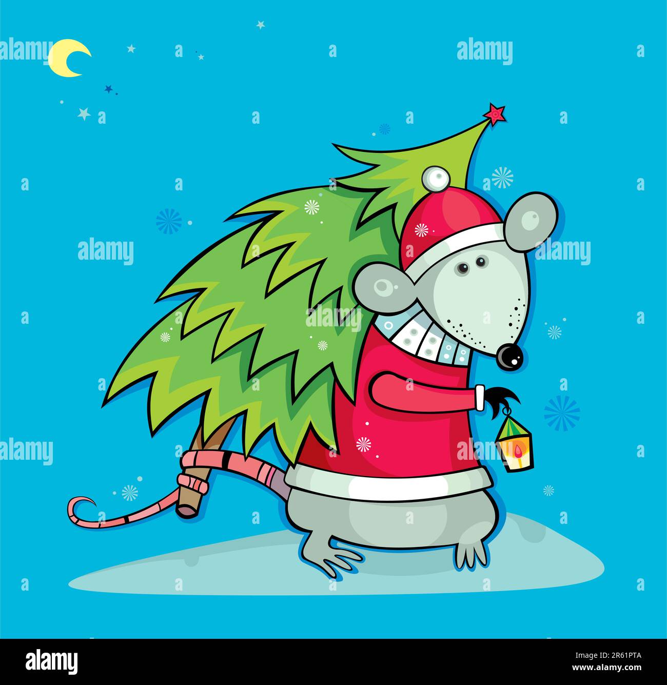 Santa rat with christmas tree Stock Vector Image & Art - Alamy