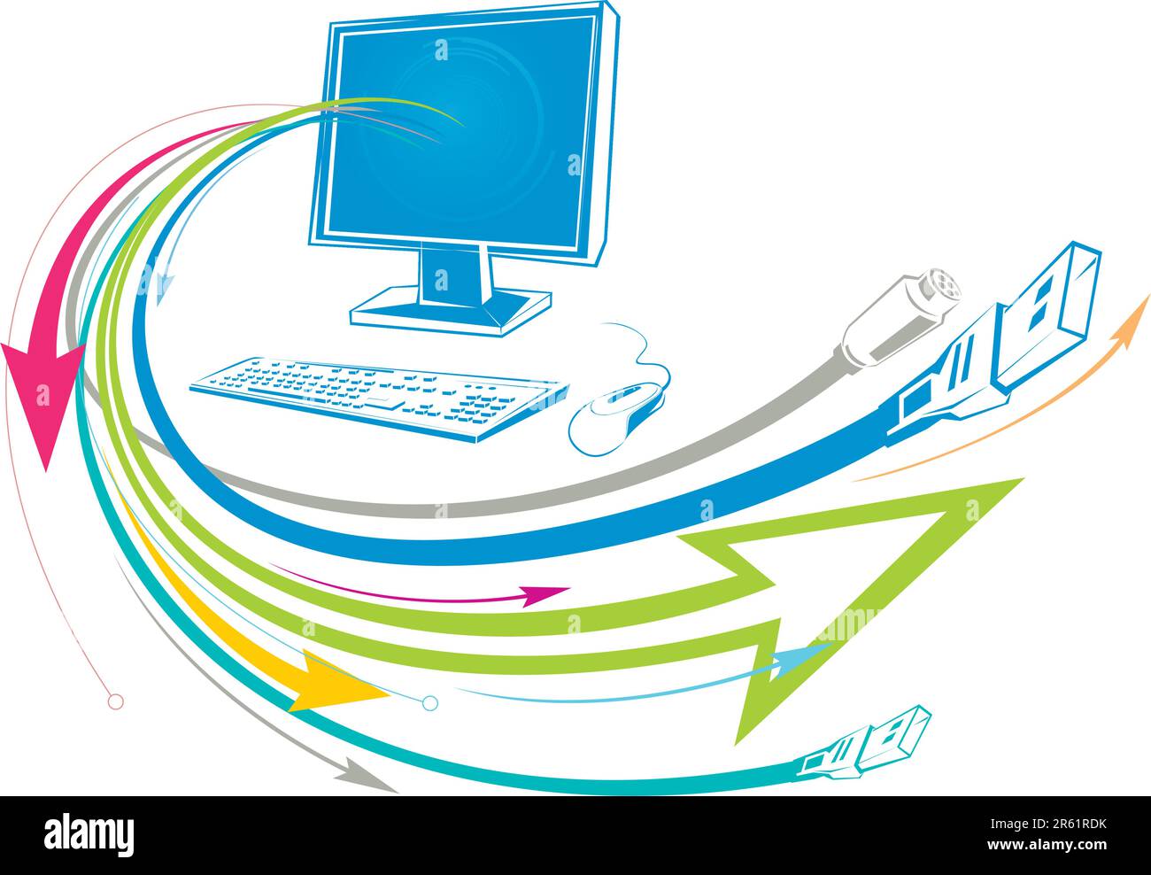 computer and cables pattern design background Stock Vector Image & Art ...