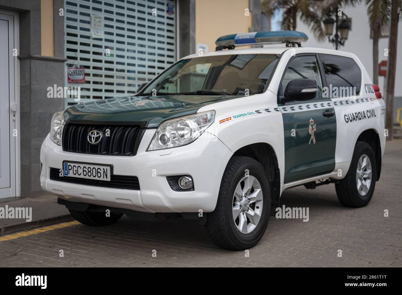 A modern all-terrain Toyota Land Cruiser of the Spanish Civil Guard ...