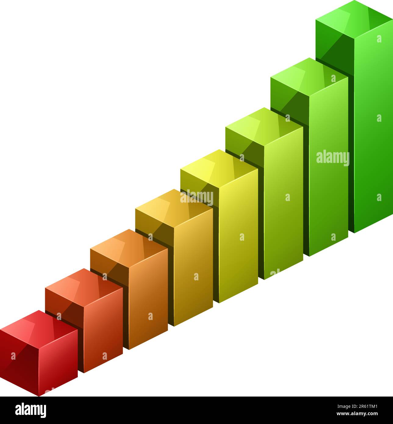 Vector bar graph rising, shifting color from red to green Stock Vector ...