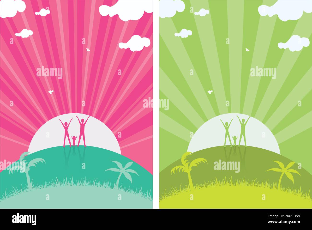 Sunset building Stock Vector Images - Alamy