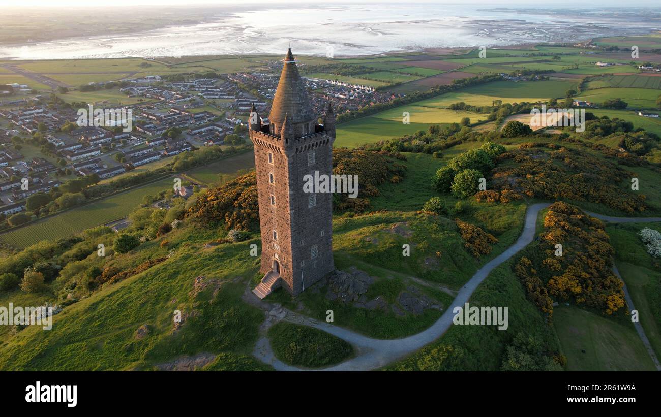 Aerial scrabo tower hi-res stock photography and images - Alamy