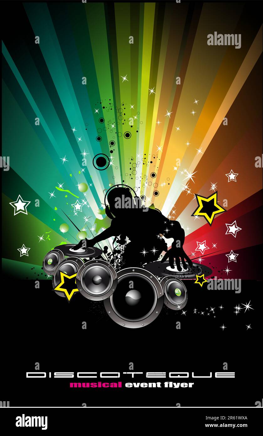 Colorful Abstract DJ Disco Background Stock Vector Image & Art - Alamy