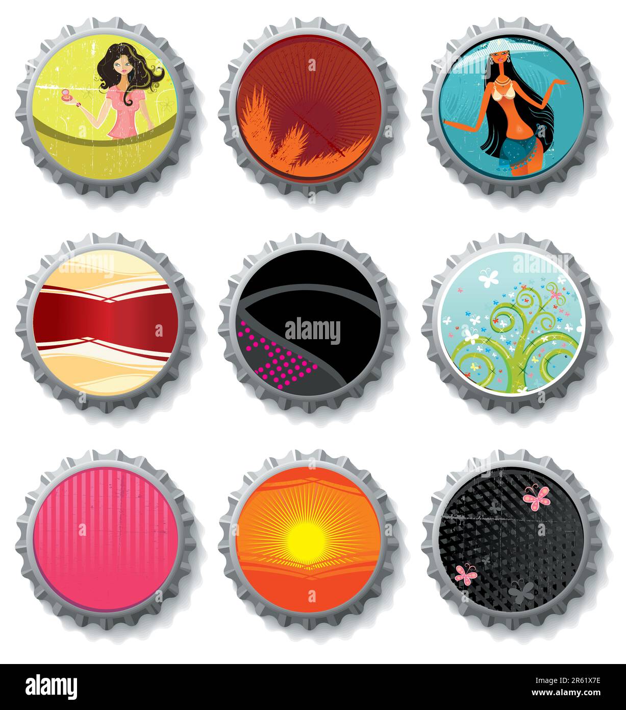 bottle caps 3 - vector set Stock Vector Image & Art - Alamy