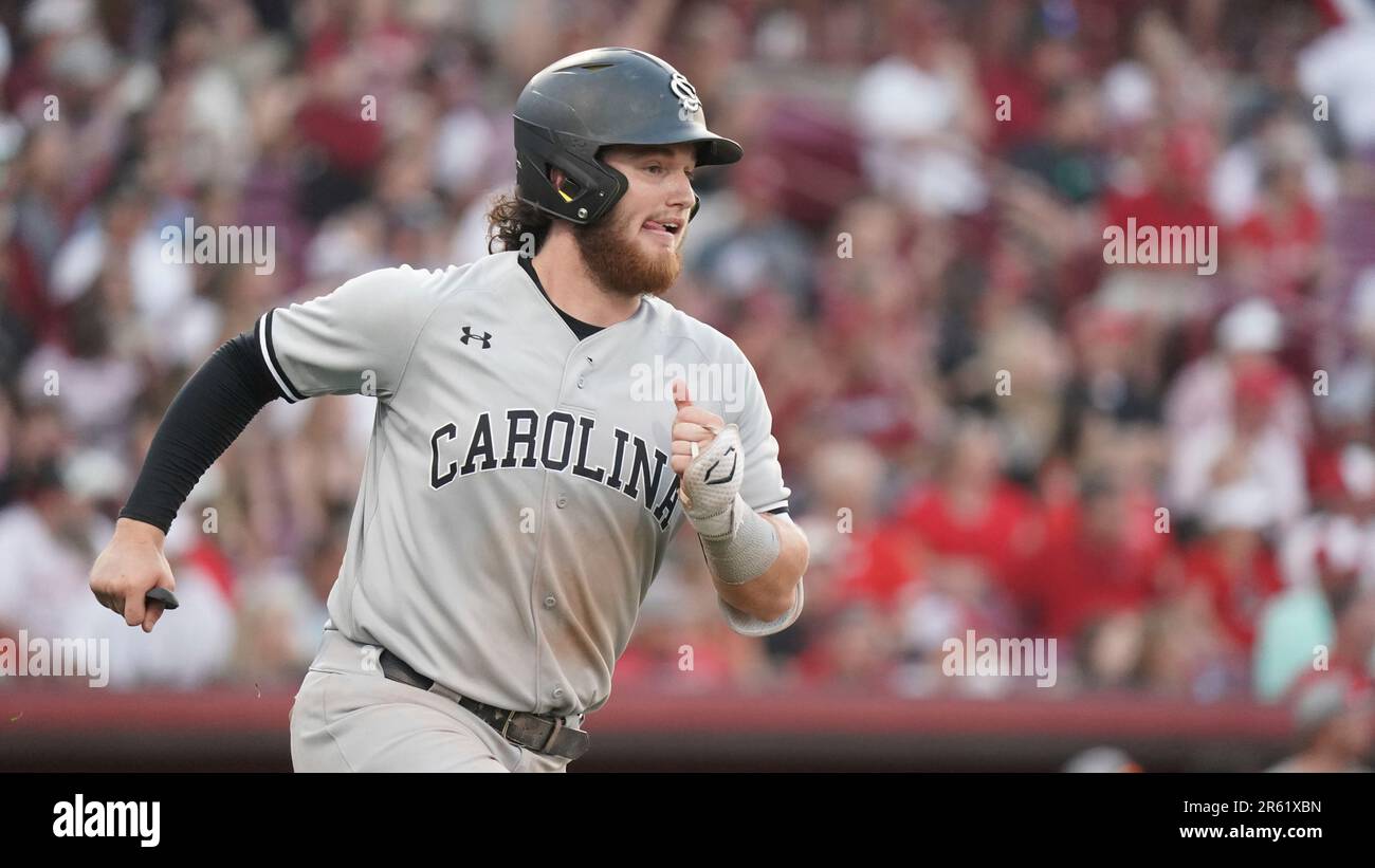 South Carolina catcher Talmadge LeCroy runs to first during an NCAA ...