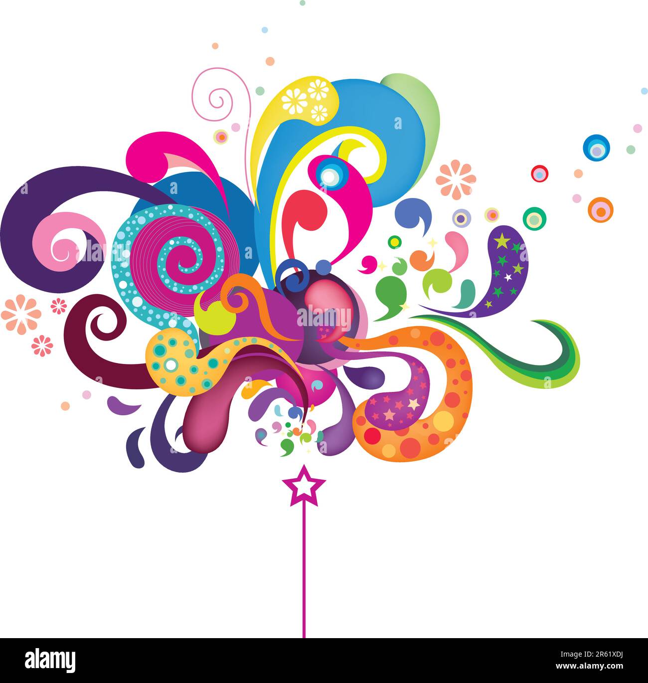 Illustration magic wand Stock Vector Images - Alamy