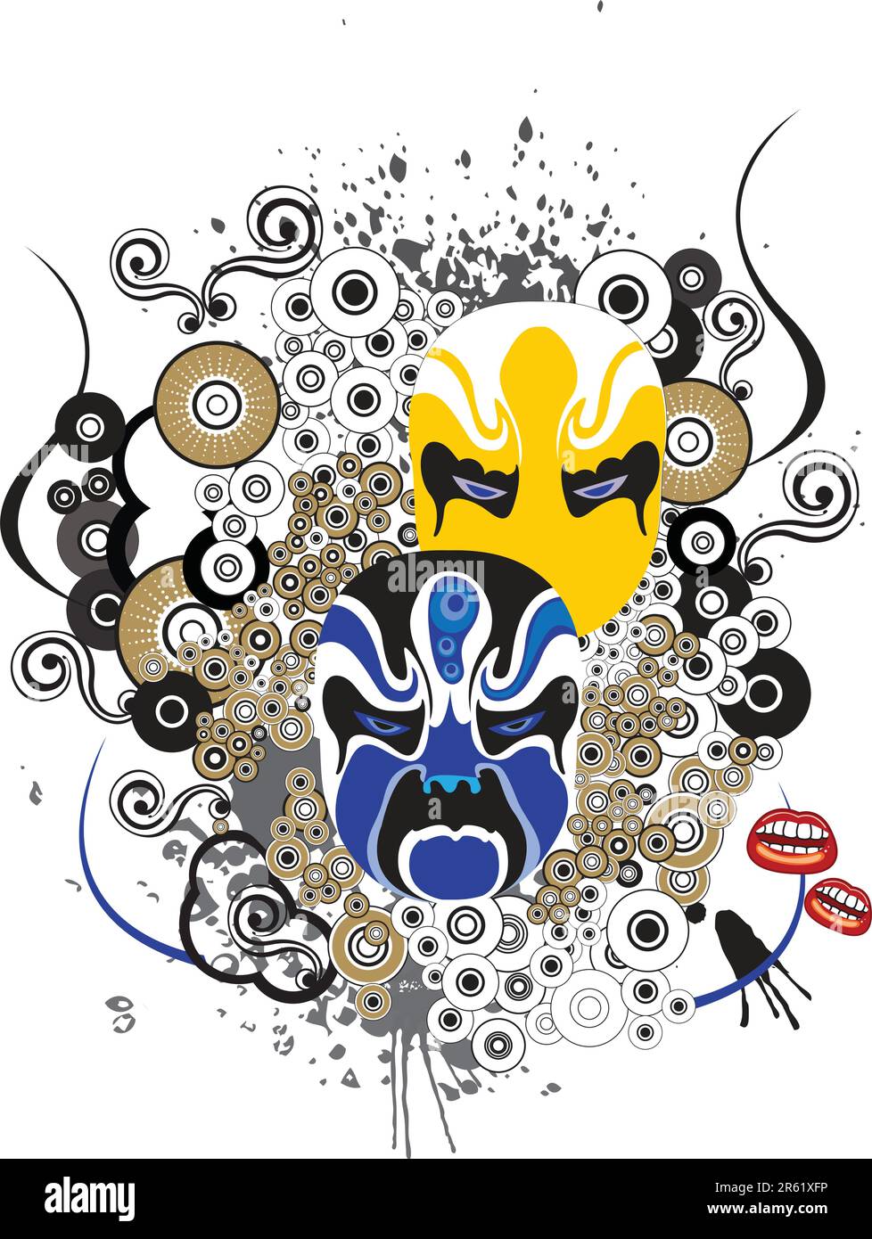 Beijing opera mask pattern design Stock Vector Image & Art - Alamy