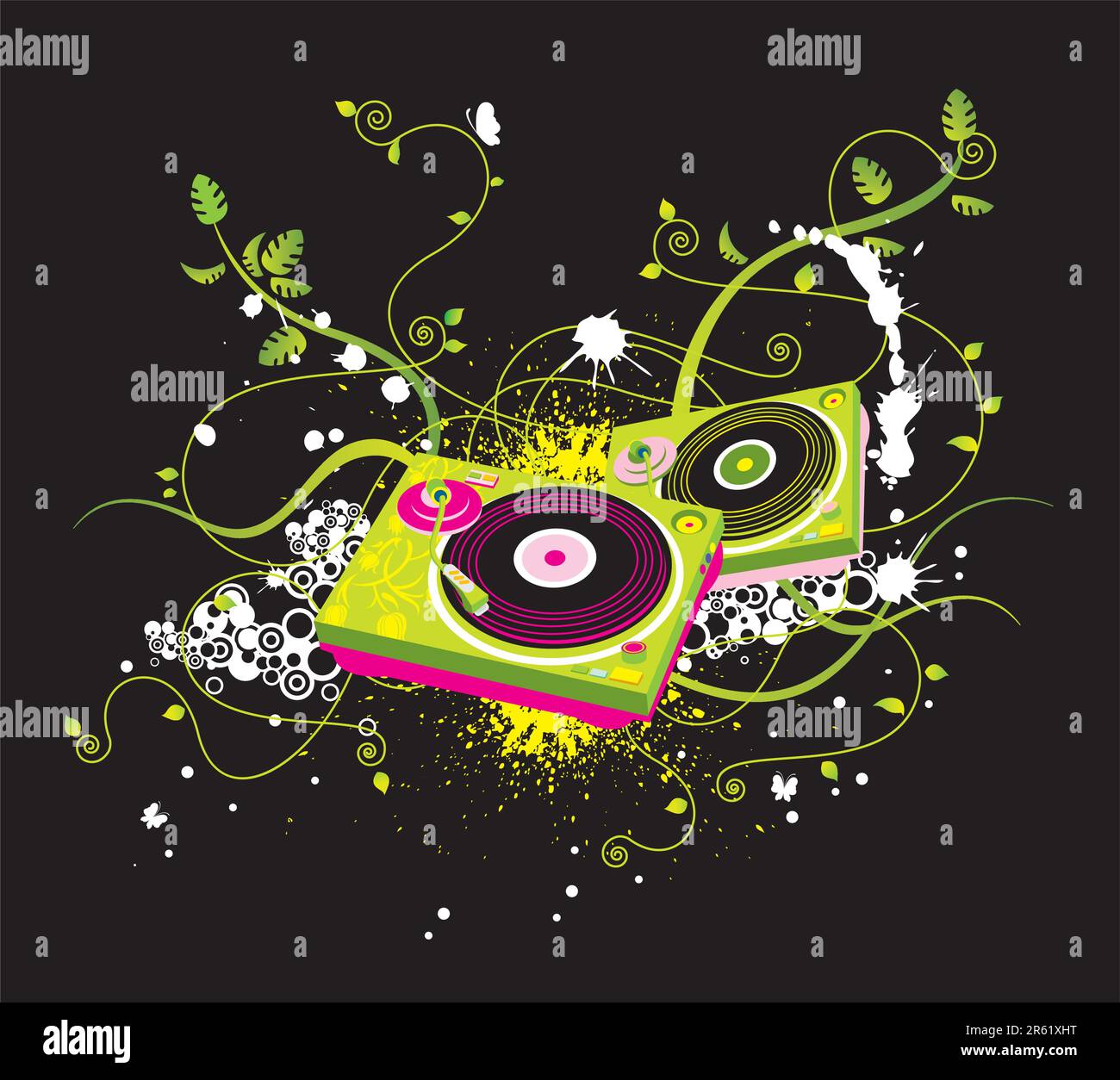 Turntable player Stock Vector Images - Alamy