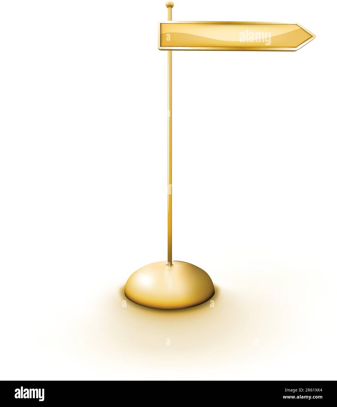 Vector illustration of golden arrowed direction sign. You can easily ...