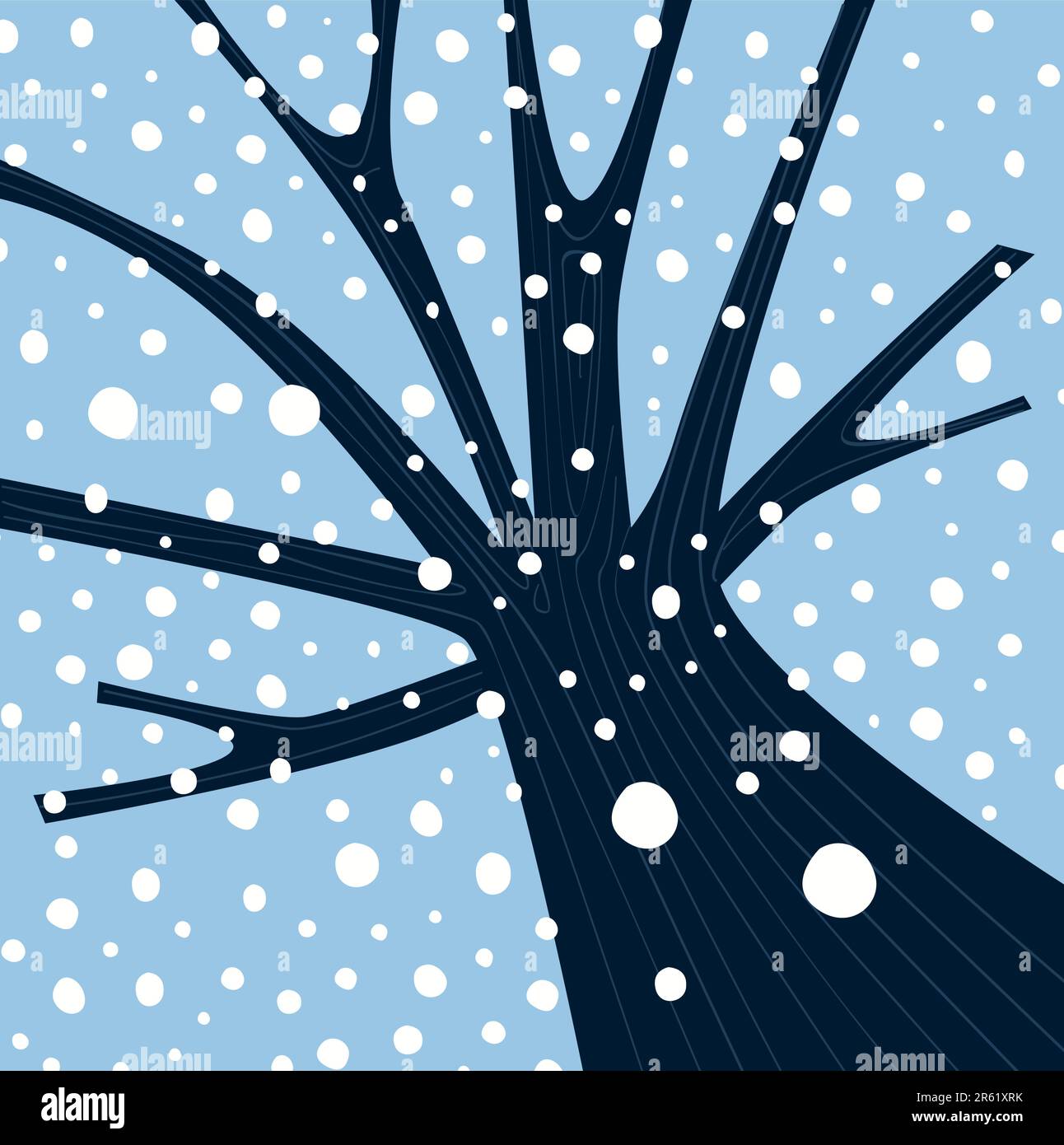 Tree with winter weather atmosphere. Vector Illustration Stock Vector ...