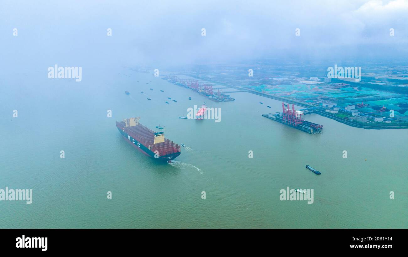 SUZHOU, CHINA - JUNE 6, 2023 - MSC MARIELLA, the world's largest newly ...