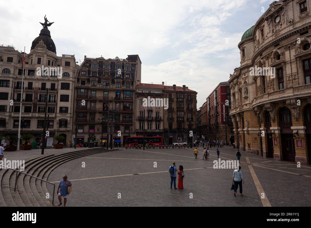 Bilbao, Spain - August 03, 2022: Entrance of the Arriaga Theater or ...