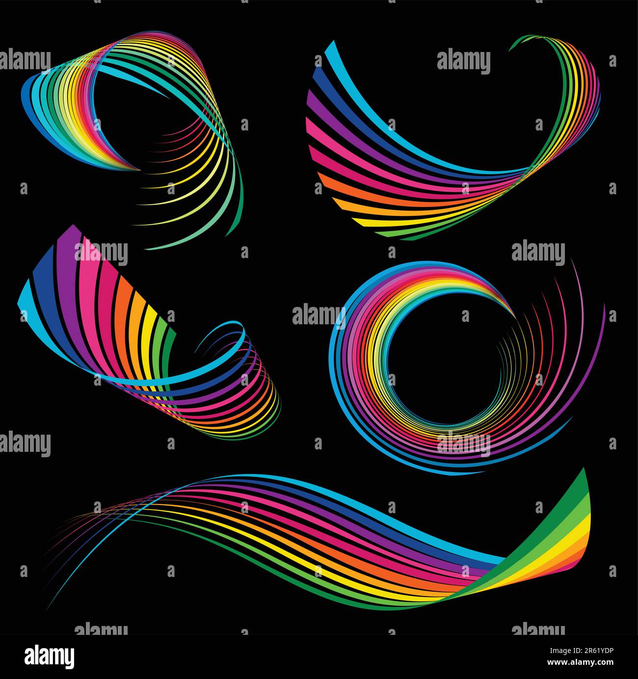 Abstract rainbow ribbon logos Stock Vector Image & Art - Alamy