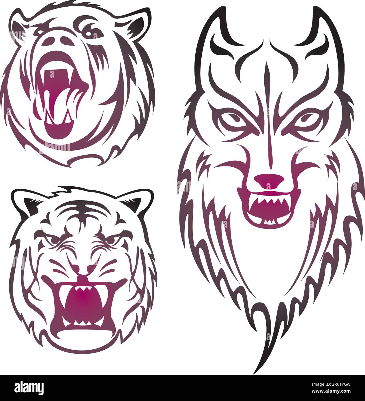 Wolf head pattern hi-res stock photography and images - Alamy