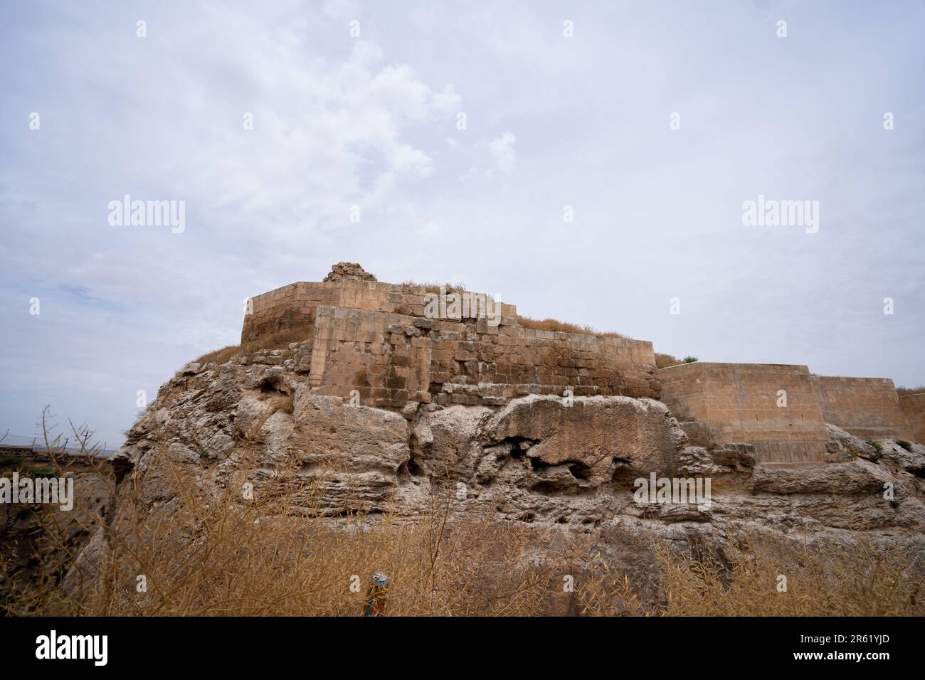 The walls of Sanliurfa Castle. Urfa castle was built by the Osroene in ...