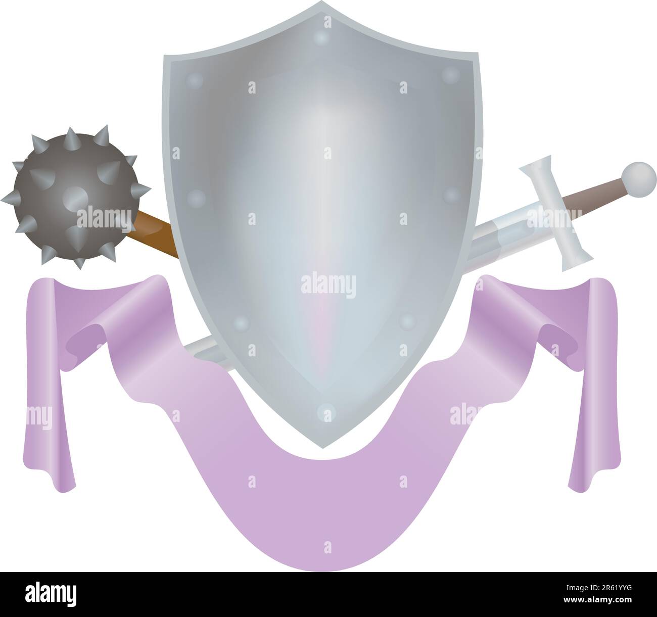 heraldry in the form of a board, the weapon and a tape Stock Vector ...