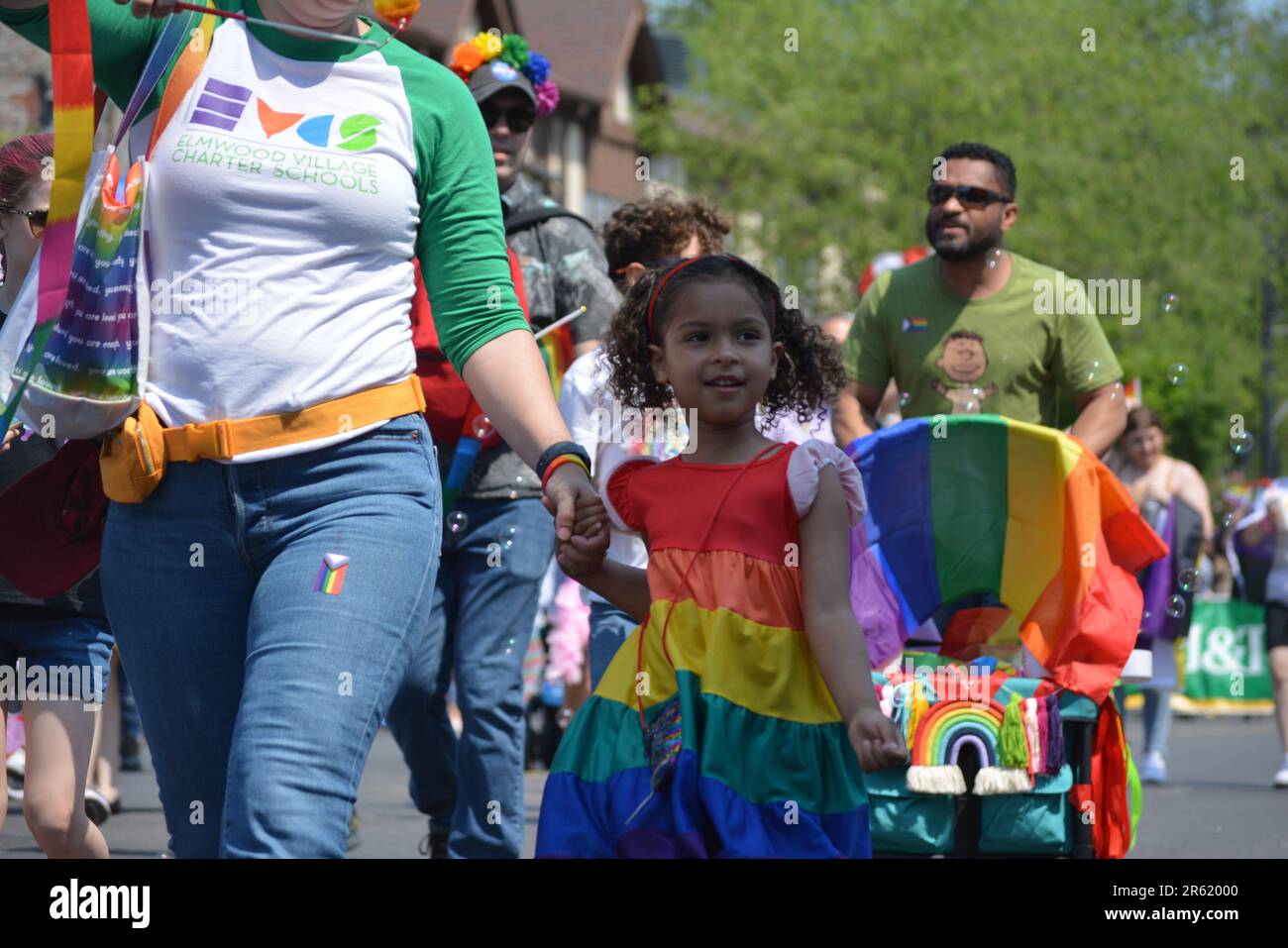 Young girl marching in the annual Buffalo Pride Parade Stock Photo - Alamy