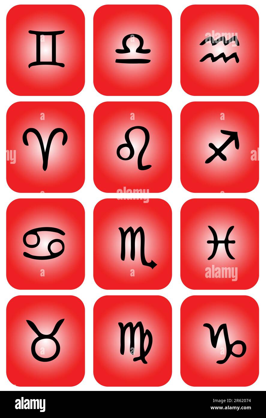Zodiac Icon Set red Stock Vector Image & Art - Alamy