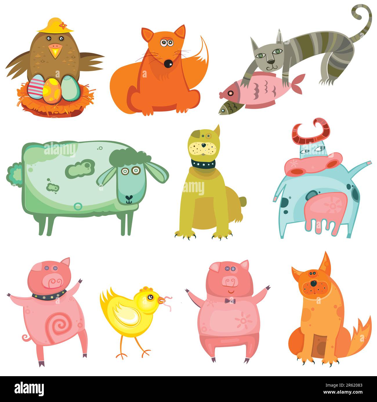 Cute animals- vector set Stock Vector Image & Art - Alamy