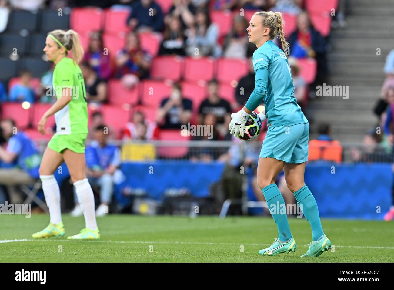 Eindhoven, The Netherlands. 03rd June, 2023. Goalkeeper Merle Frohms ...