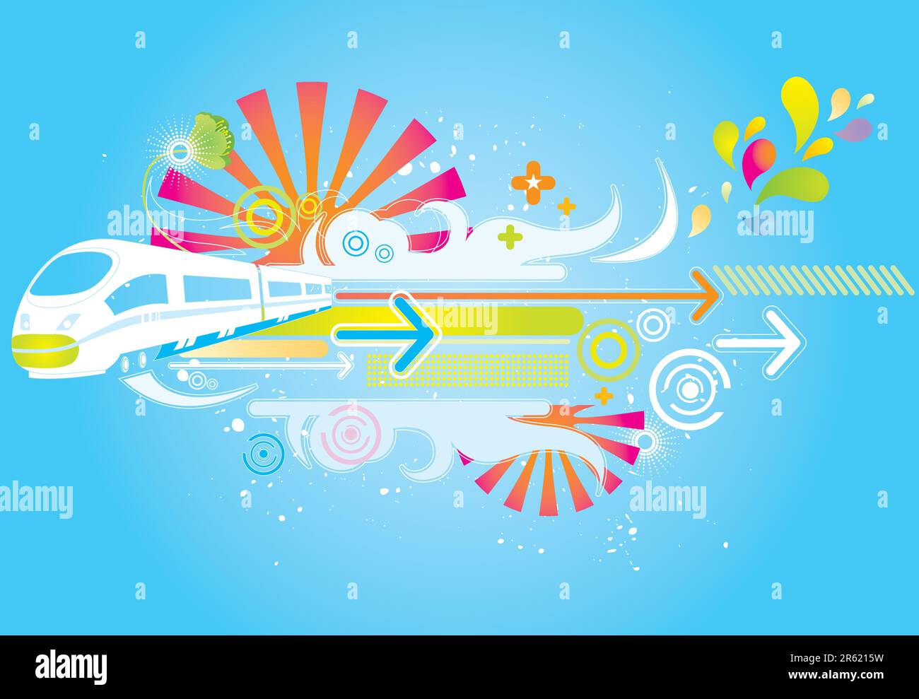 Train with funky pattern design background Stock Vector Image & Art - Alamy