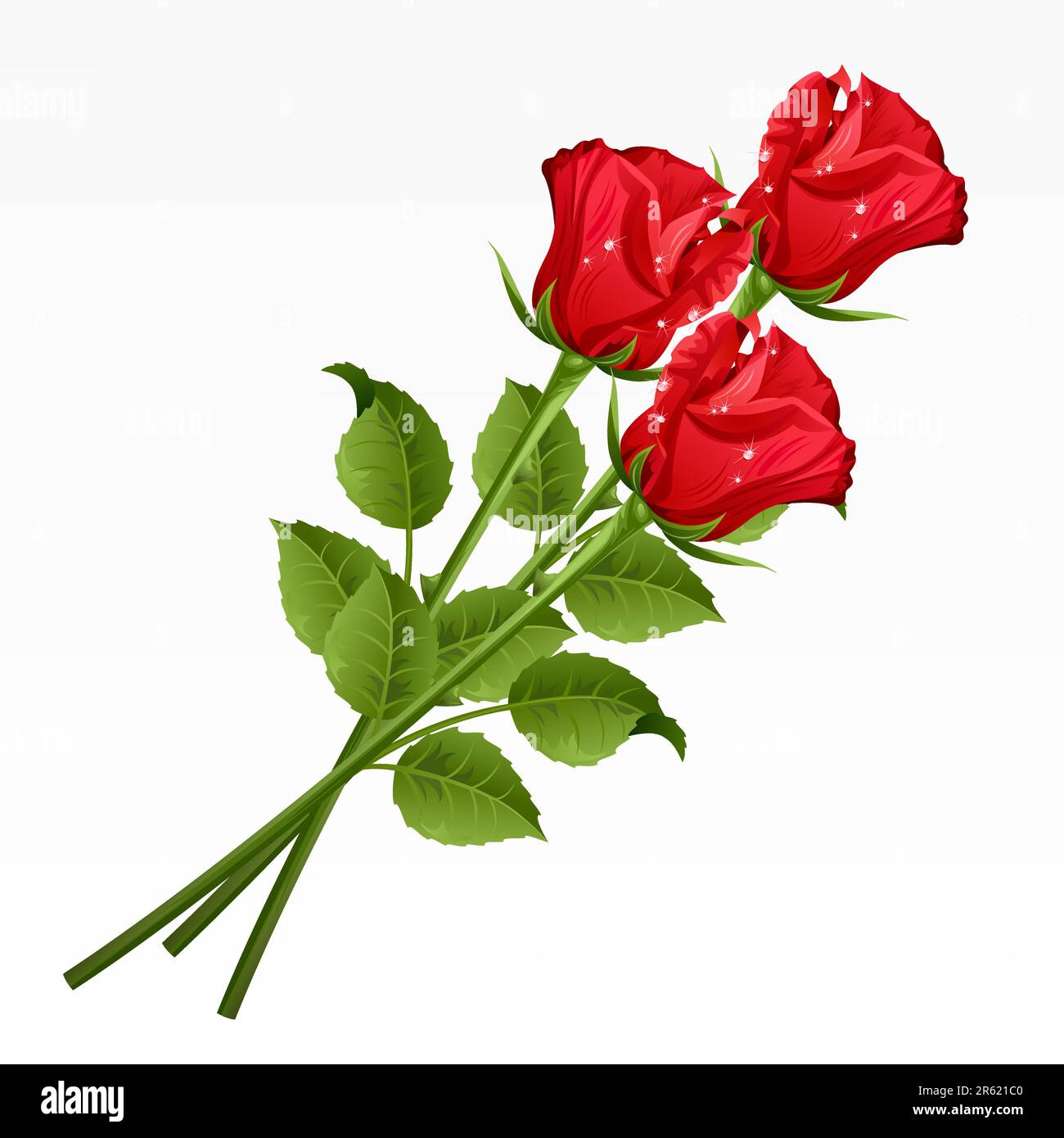 Three red roses on a white background Stock Vector Image & Art - Alamy