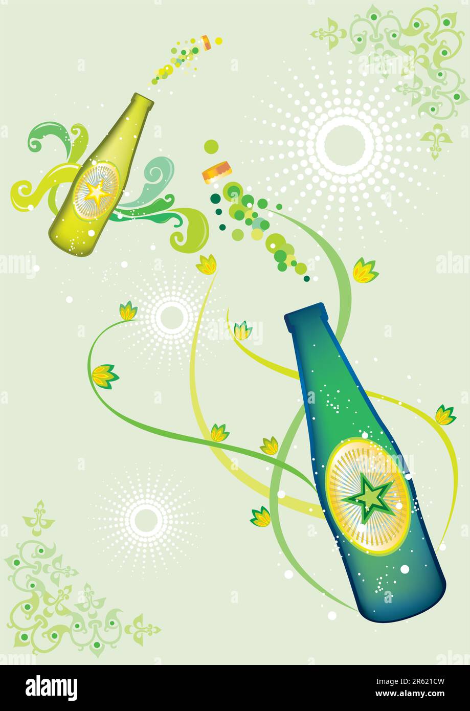 decorative bottles pattern design Stock Vector Image & Art - Alamy