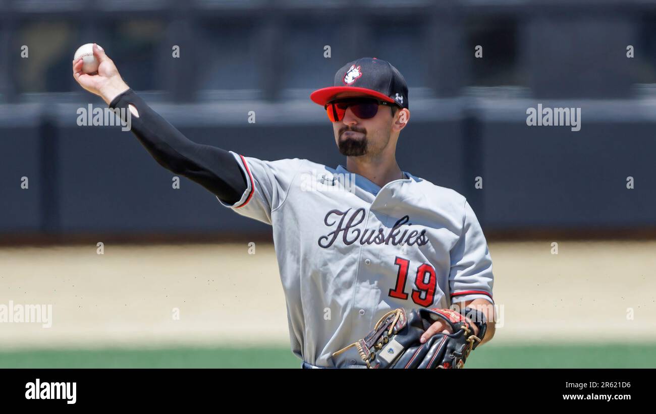 Northeastern's Luke Beckstein (19) makes a throw during an NCAA ...