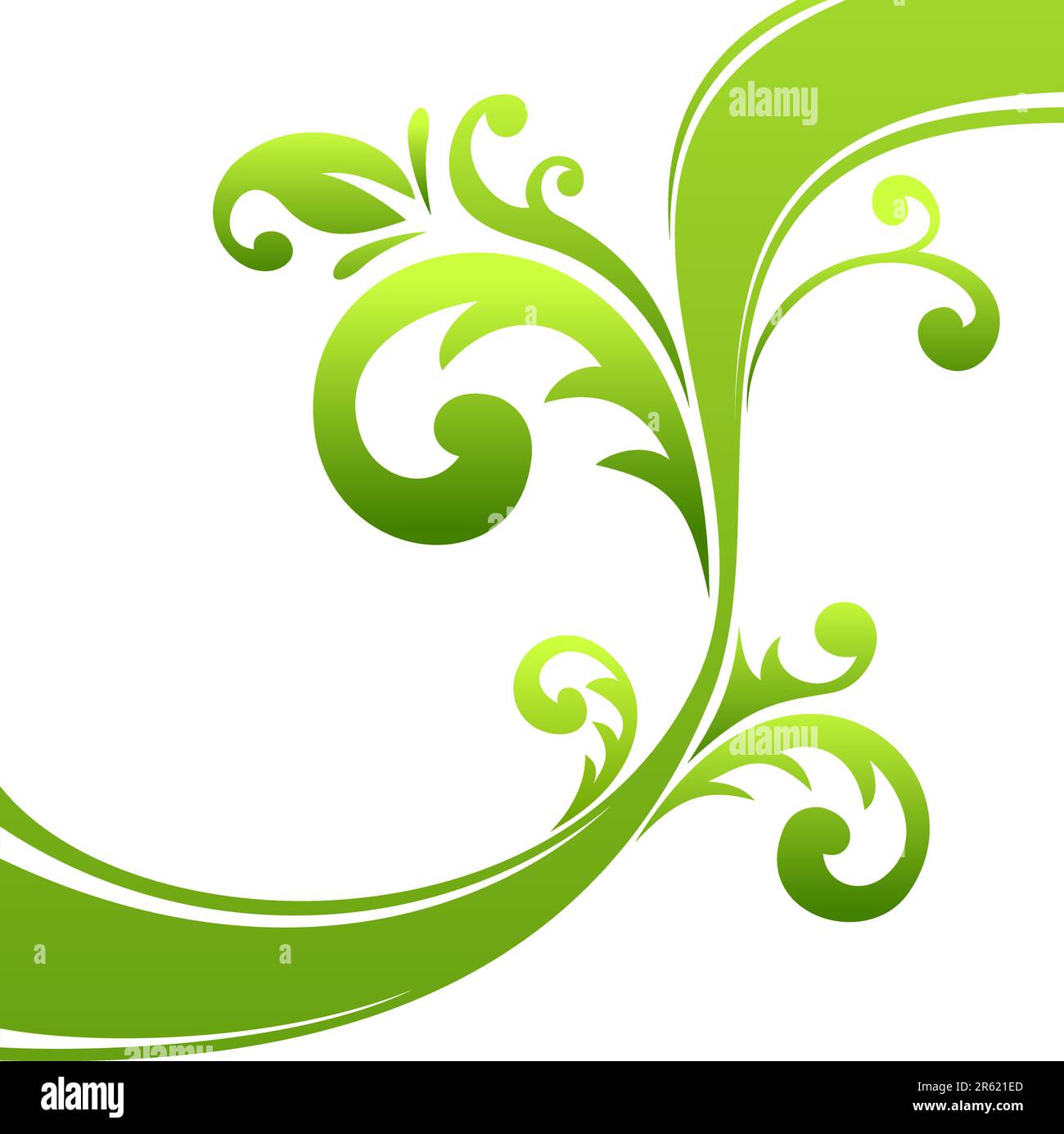 Abstract green floral pattern on a white background Stock Vector Image ...