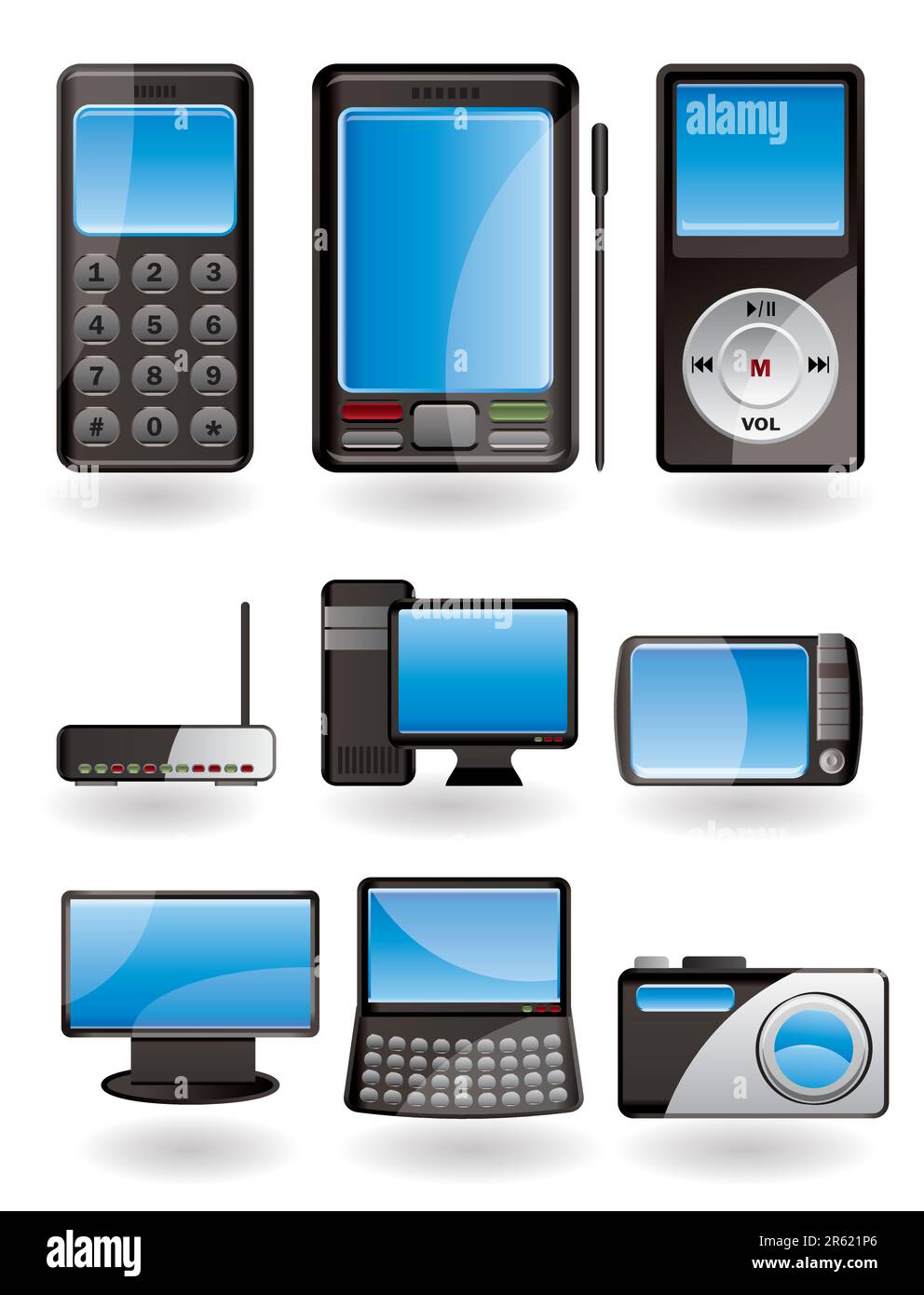 Hi tech equipment icons hi-res stock photography and images - Alamy