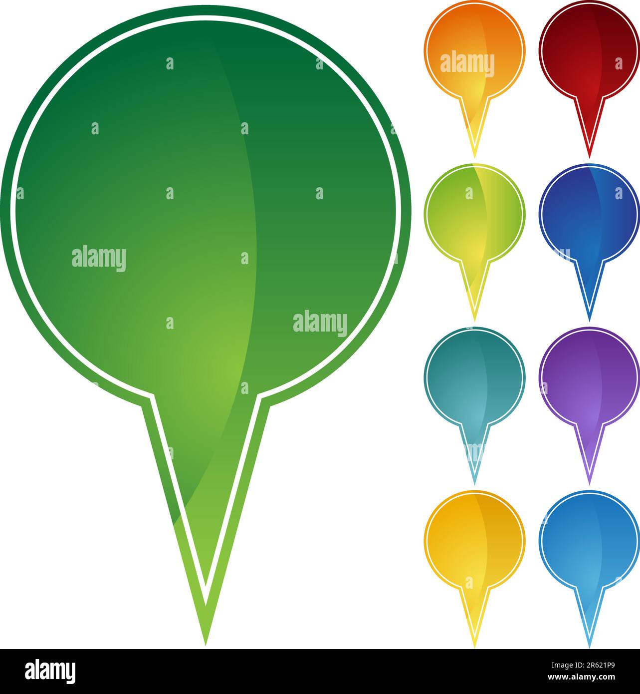 Set of 9 pushpin icons Stock Vector Image & Art - Alamy