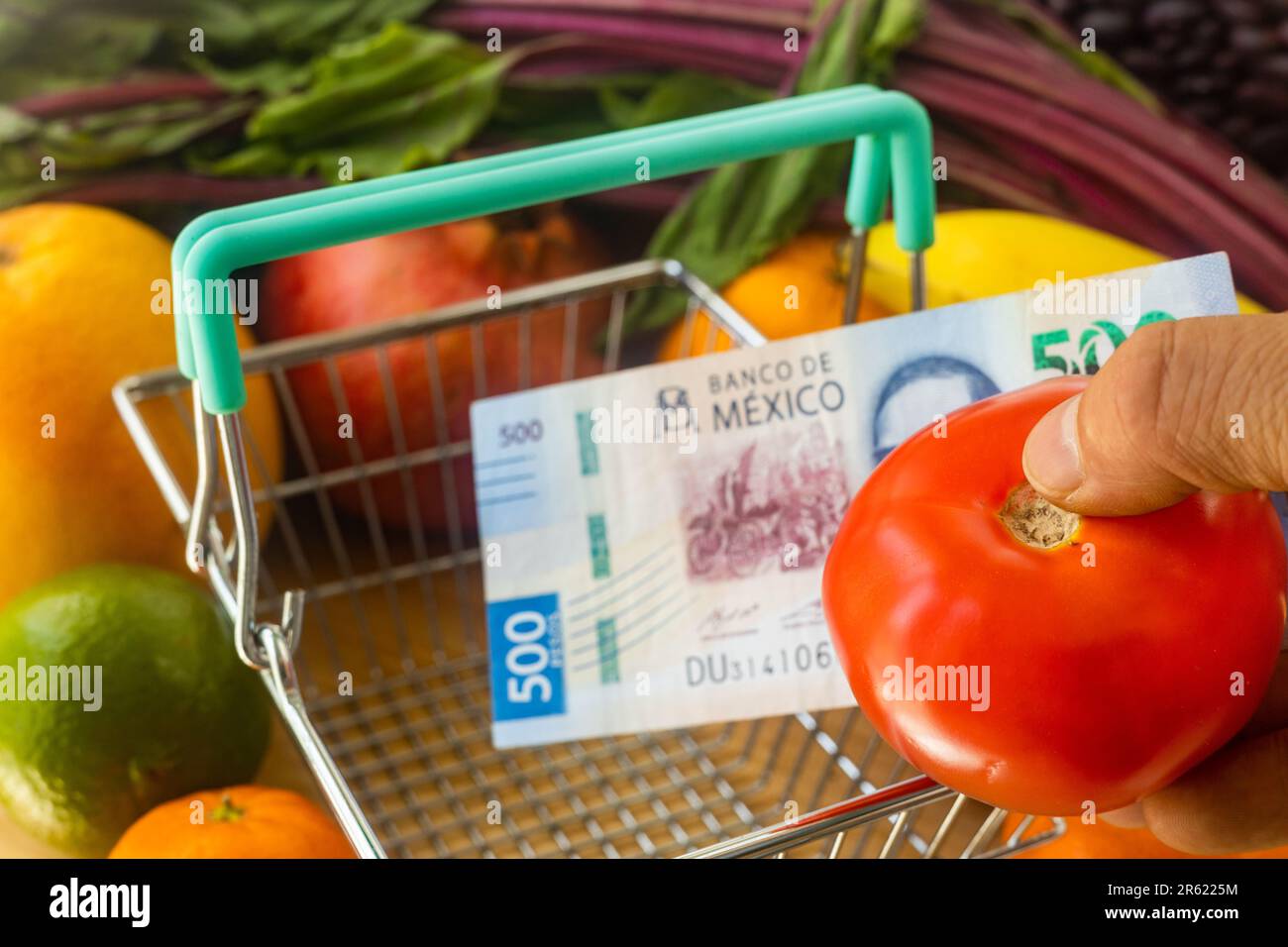 Mexico food, vegetable and fruit prices, Financial concept, Tomato ...