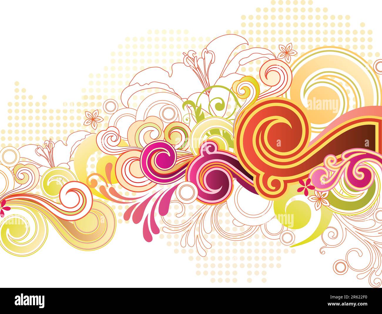 illustration drawing of floral background Stock Vector Image & Art - Alamy