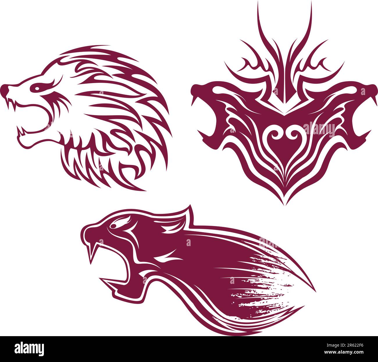 Three monster head pattern design Stock Vector Image & Art - Alamy