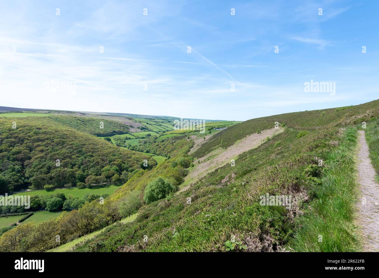 Landscape photo of the Doone valley in Exmoor National Park Stock Photo ...
