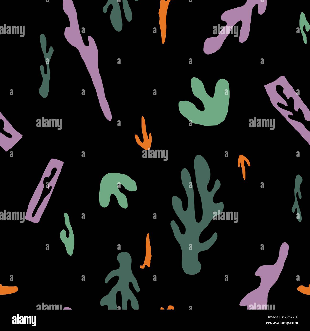 Cut out abstract flourish black seamless pattern Stock Photo - Alamy