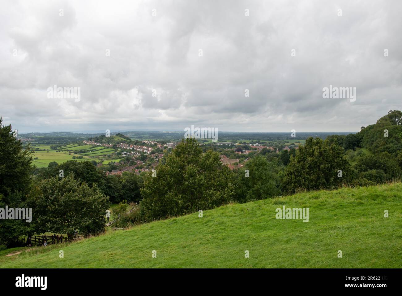 Views from on top of Glastonbury Tor hillside Stock Photo - Alamy