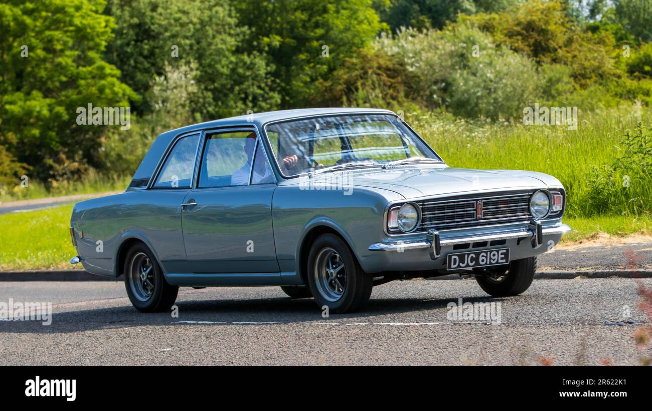 Stony Stratford,UK - June 4th 2023: 1967 blue FORD CORTINA MK1 GT ...