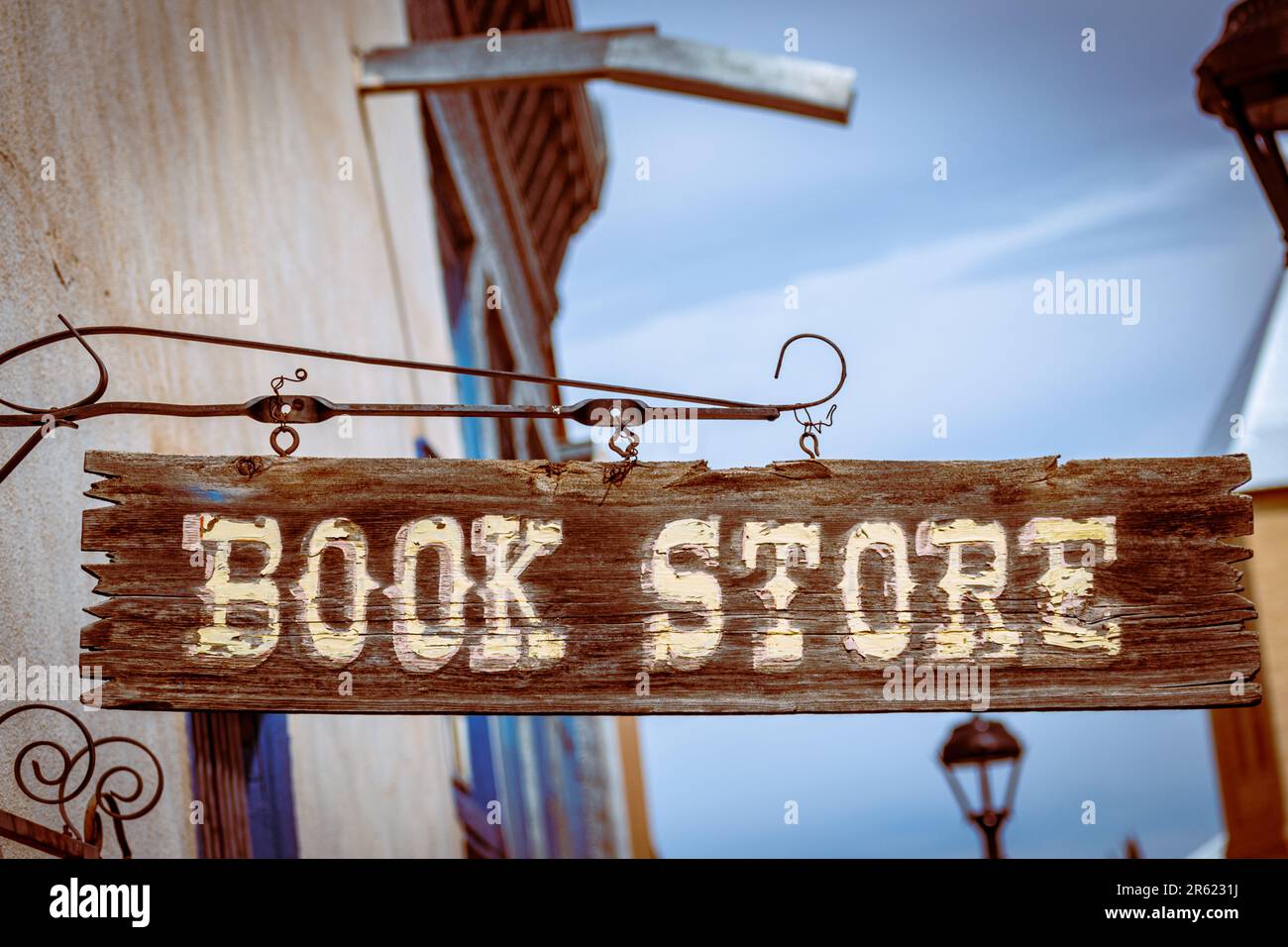 Embrace the nostalgia of a vintage wood sign in Mesilla's quaint book ...