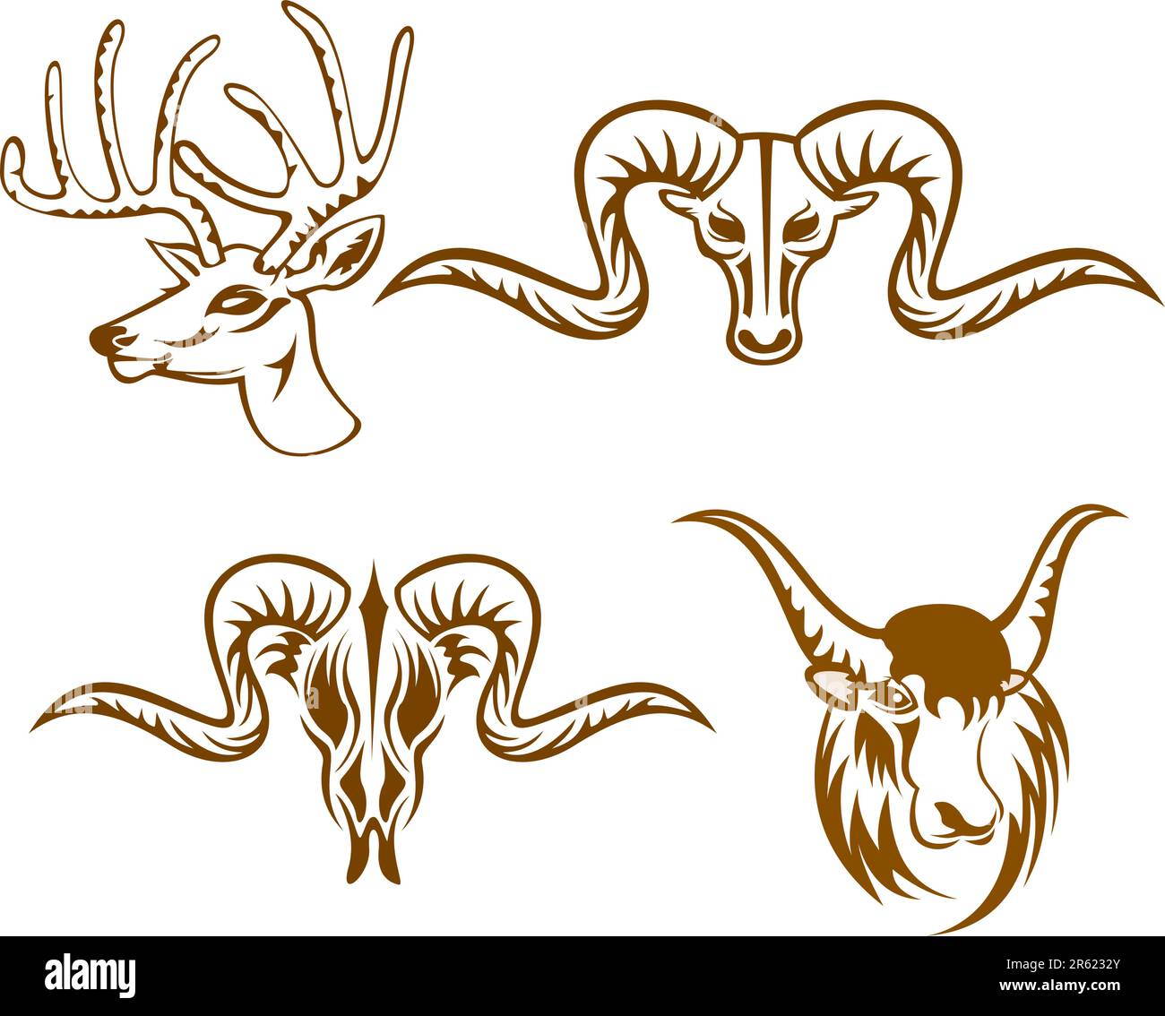 Four animal head pattern design Stock Vector Image & Art - Alamy