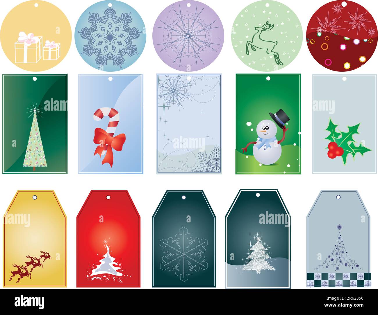 Three style of holidays gift tag for all your holiday needs Stock ...