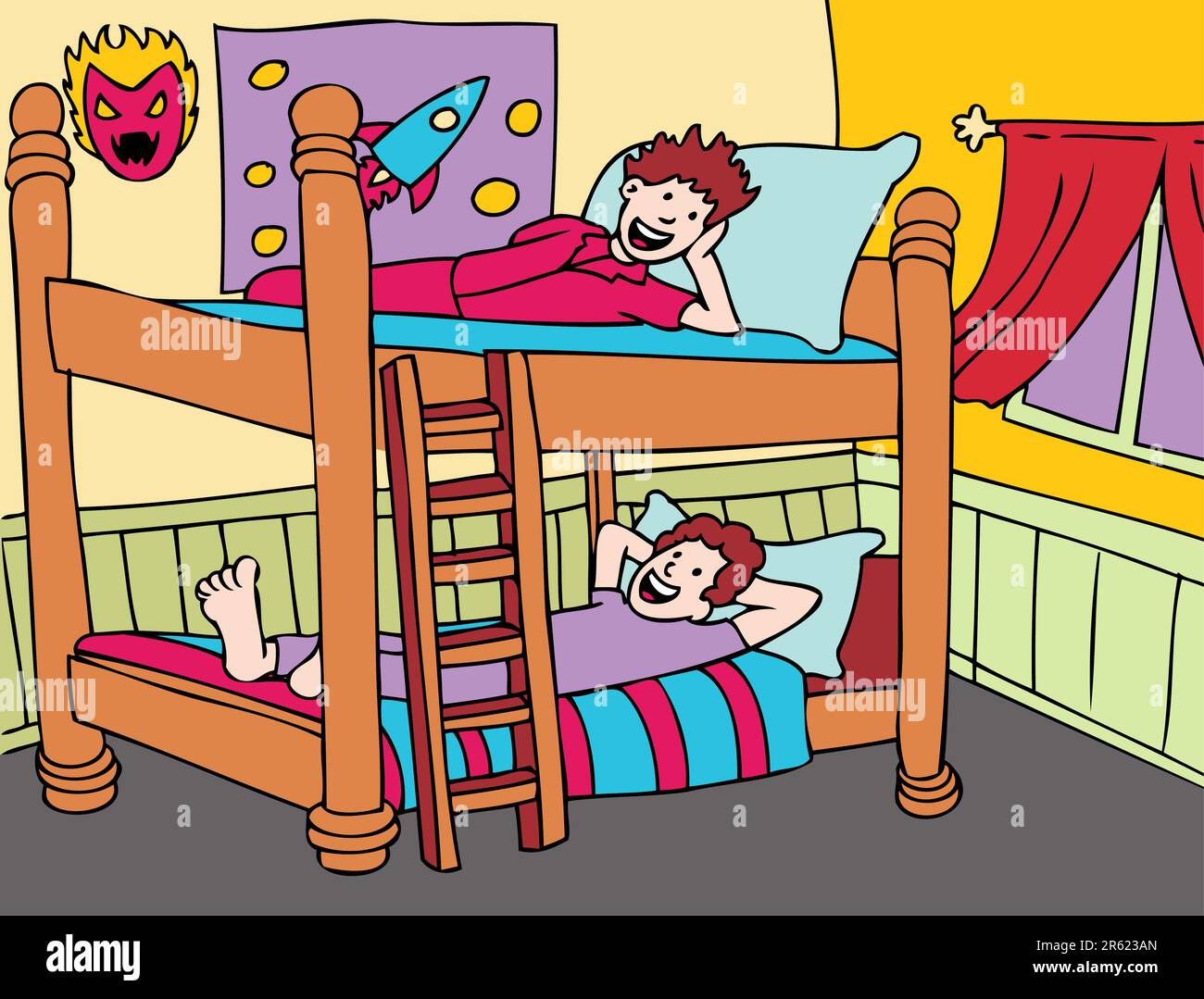 Bunk bed cartoon vector Stock Vector Images - Alamy