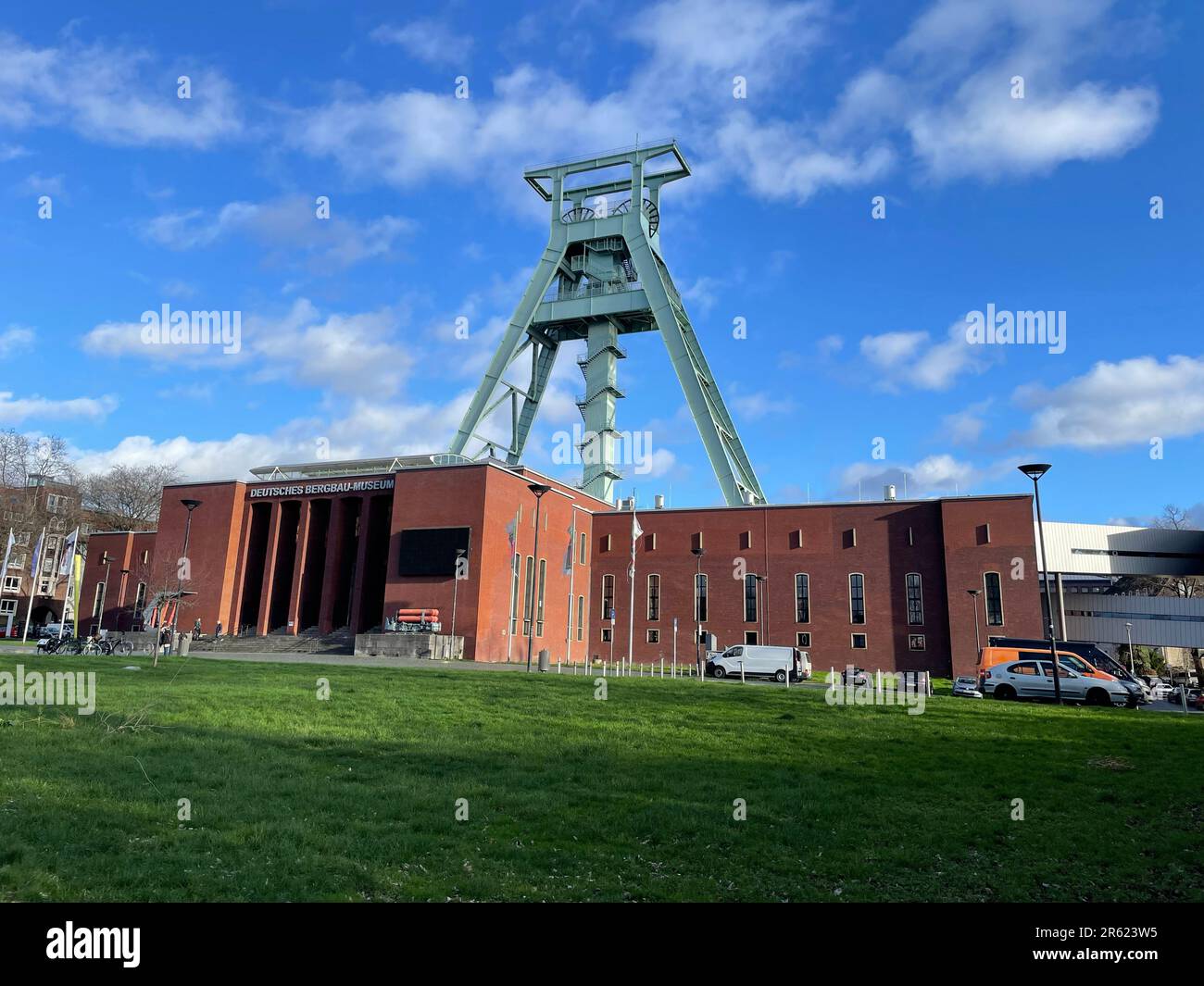 An exterior view of a large, impressive building, featuring a prominent ...