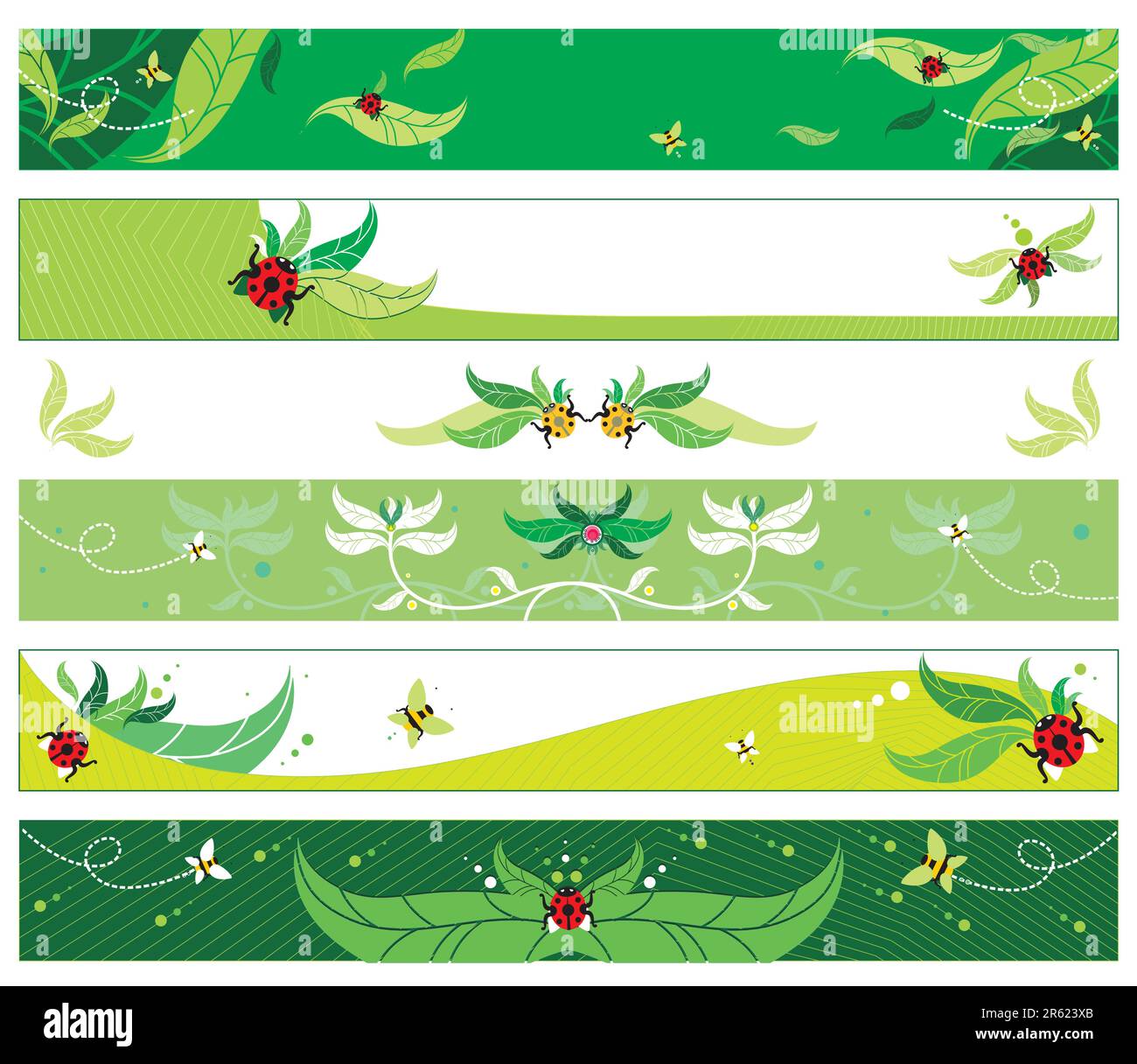 Summer banners with bugs Stock Vector Image & Art - Alamy
