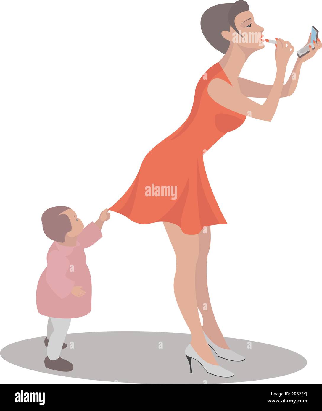 Child kid daughter mother Stock Vector Images - Alamy