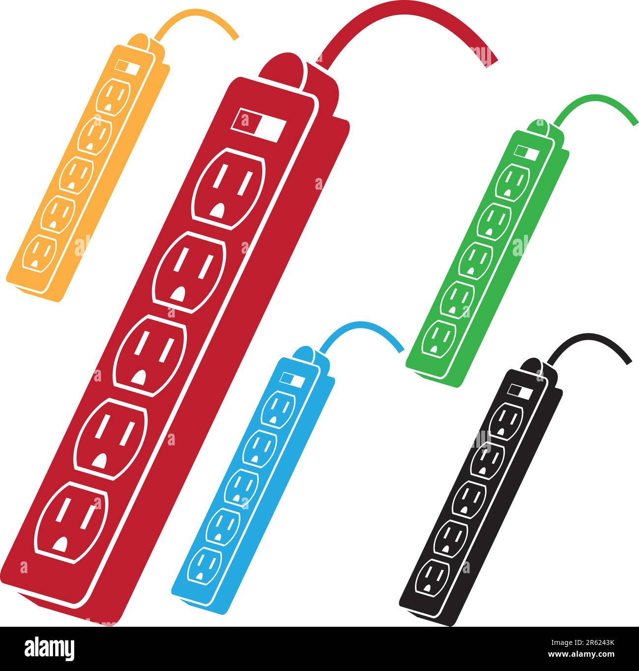 Set of 5 power surge protectors Stock Vector Image & Art - Alamy